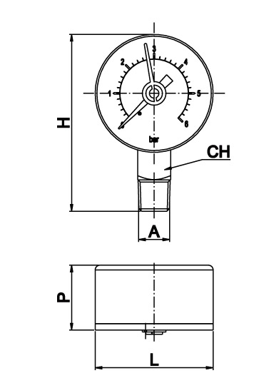 Manometers back connection